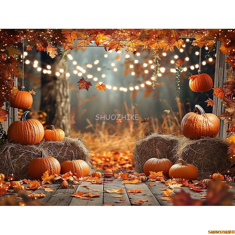 Autumnal Pumpkins Farm Photography Backdrops Props Hallowe Fall Field ...