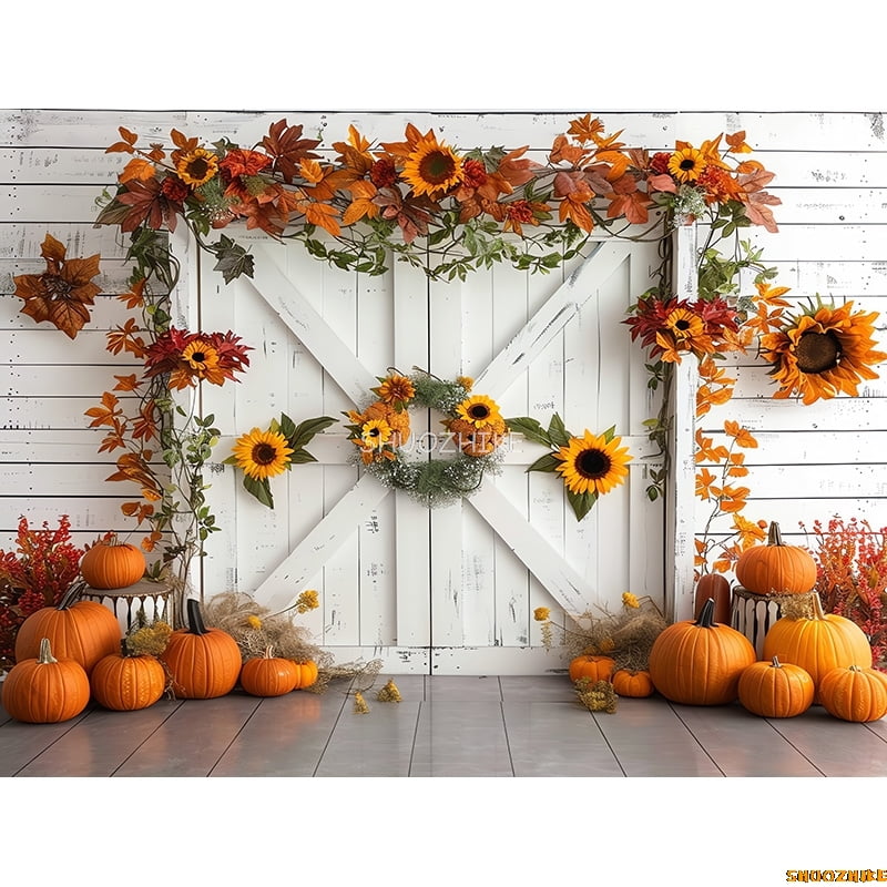 Autumnal Pumpkins Farm Photography Backdrops Props Hallowe Fall Field ...