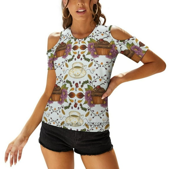 Autumnal Tea Party Women V Neck T-Shirt Casual Sexy T Shirts Hollow Out ...