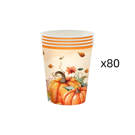 Autumns Thanksgiving Disposable Tableware Set Pumpkin Maple Leaf ...