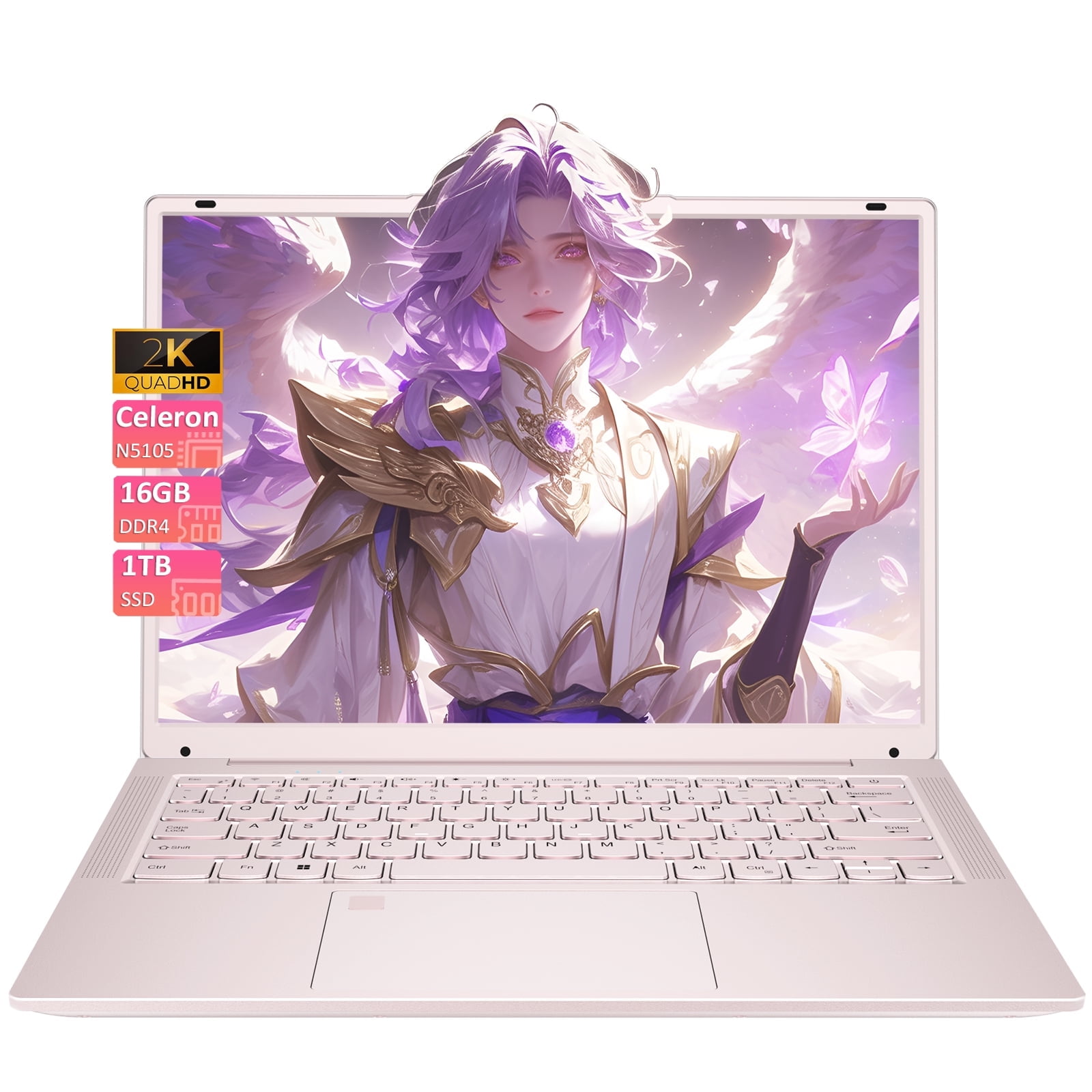 Auusda 14.1" Windows 11 Pro Laptop, 16GB RAM 1TB SSD, Intel Celeron N5105 CPU Home Computer, 2K ...