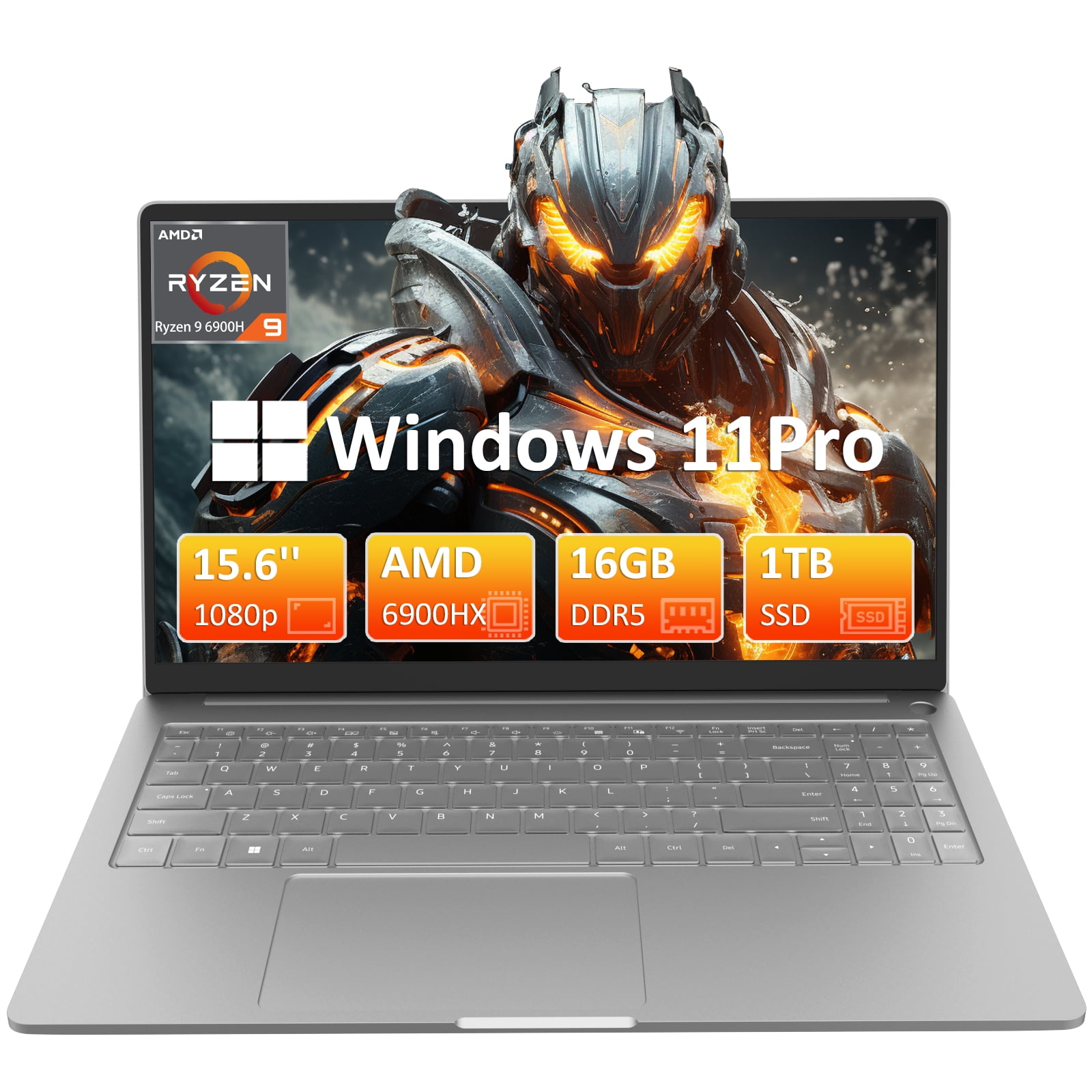 Auusda 15.6" Gaming Laptop AMD Ryzen 9 6900HX 3.3-4.9GHz, 16GB DDR5 RAM ...