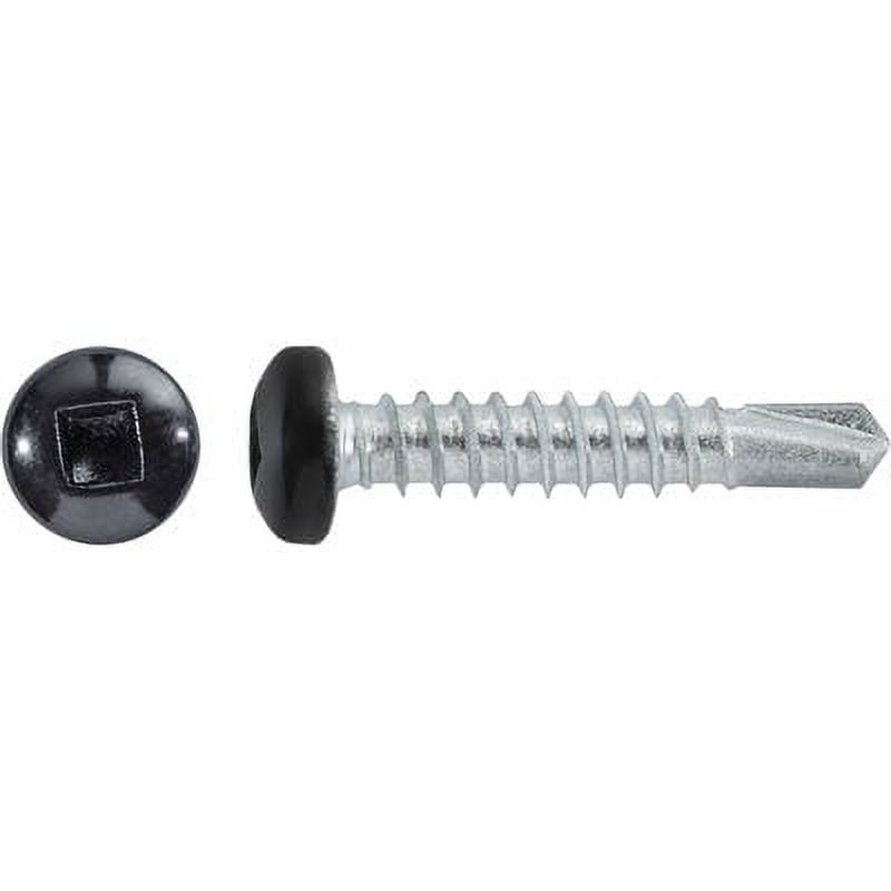 Auveco # 22690 #10 X 1" Square Pan Self-Drilling Tek Zinc Black Painted ...