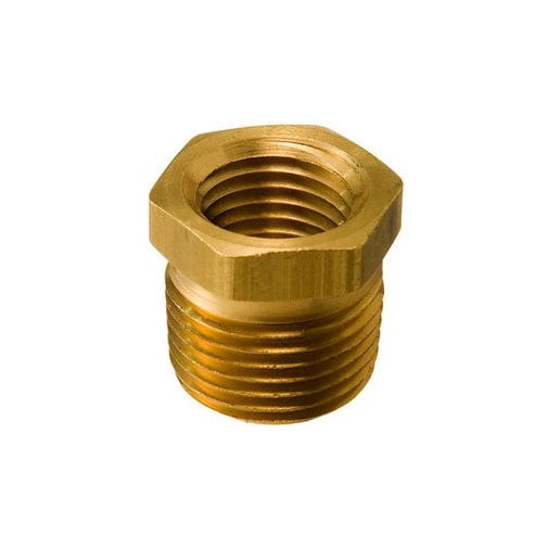 Auveco # 304 Brass Threaded Reducing Bushing 1/2" Exterior Threads 3/8 ...
