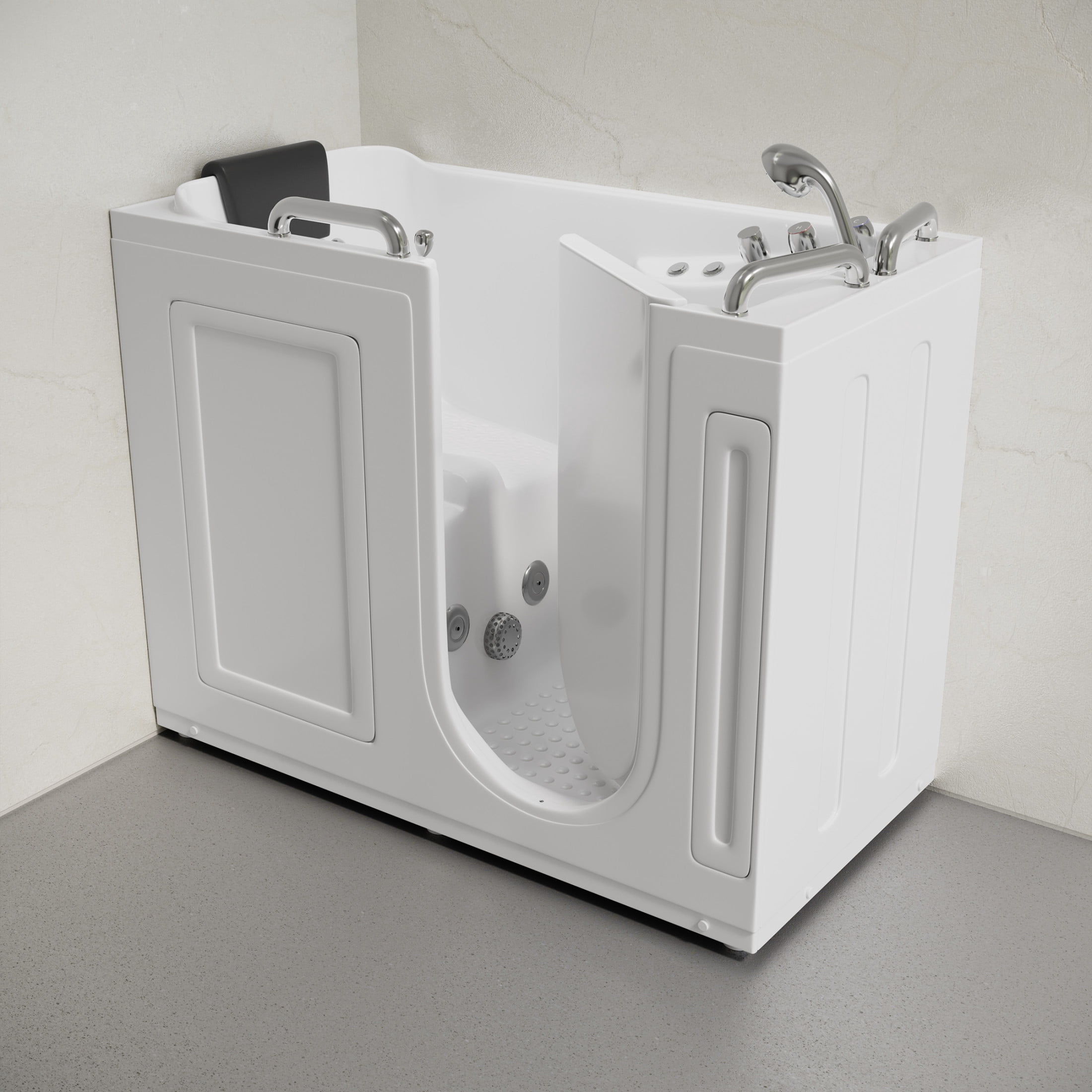 Auvergne 53" x 27" ADA Left Drain Walk-in Soaking Bathtub with Massage ...