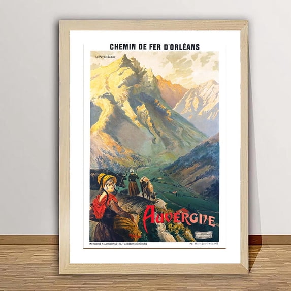 Auvergne France Vintage Travel Poster Gift Idea Wall Decor Art Home ...