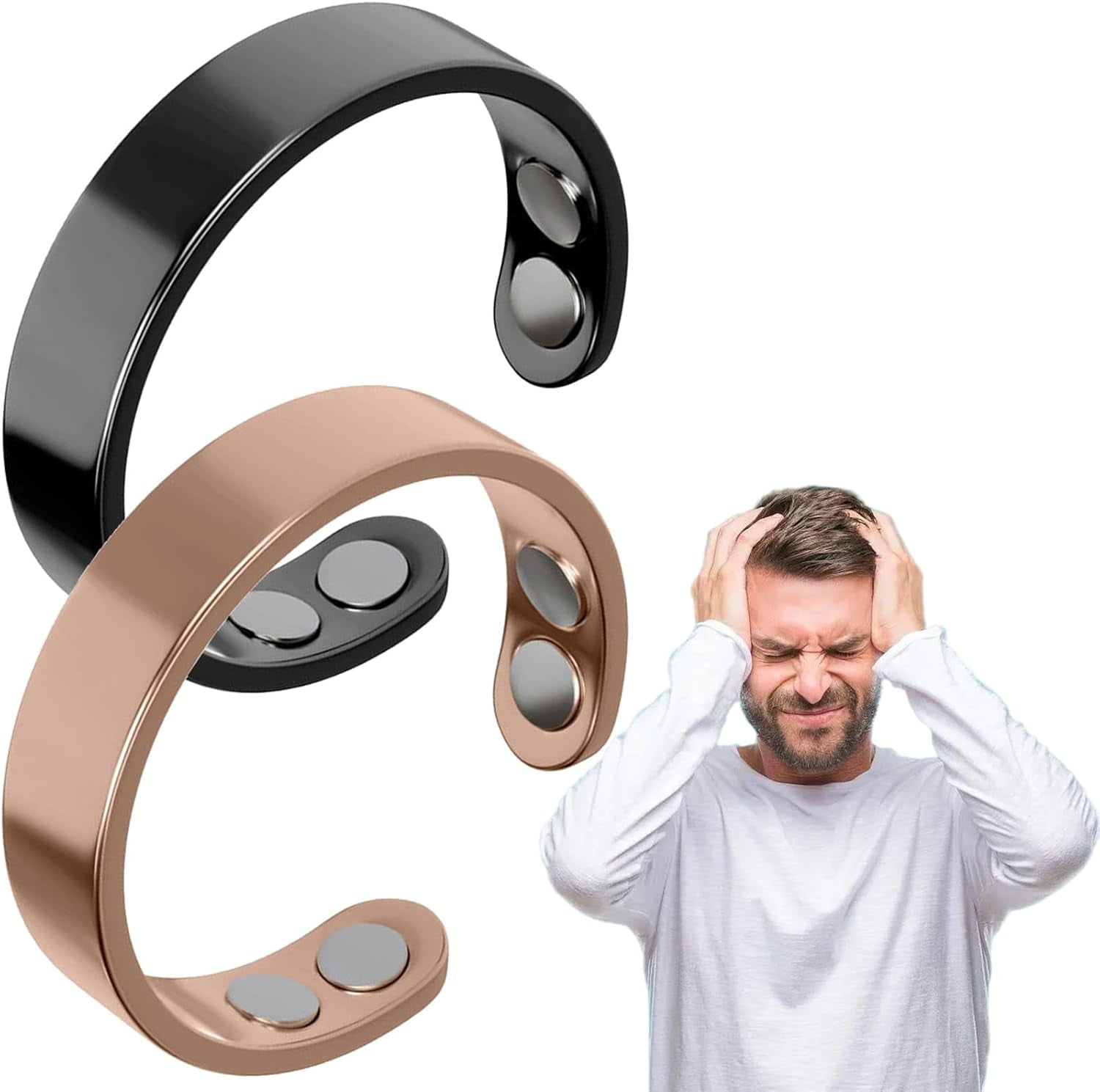 Auvulis Migraine Ring, Auvulis Vitality Ring, Adjustable Acupressure ...