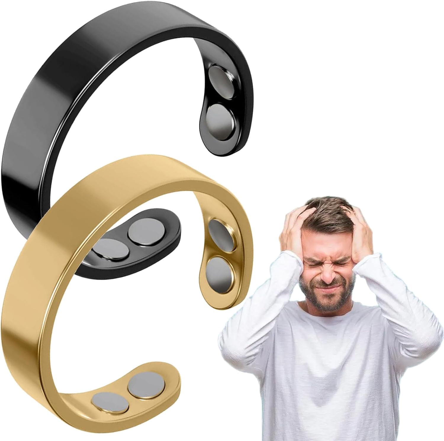 Auvulis Migraine Ring, Auvulis Vitality Ring, Adjustable Acupressure ...