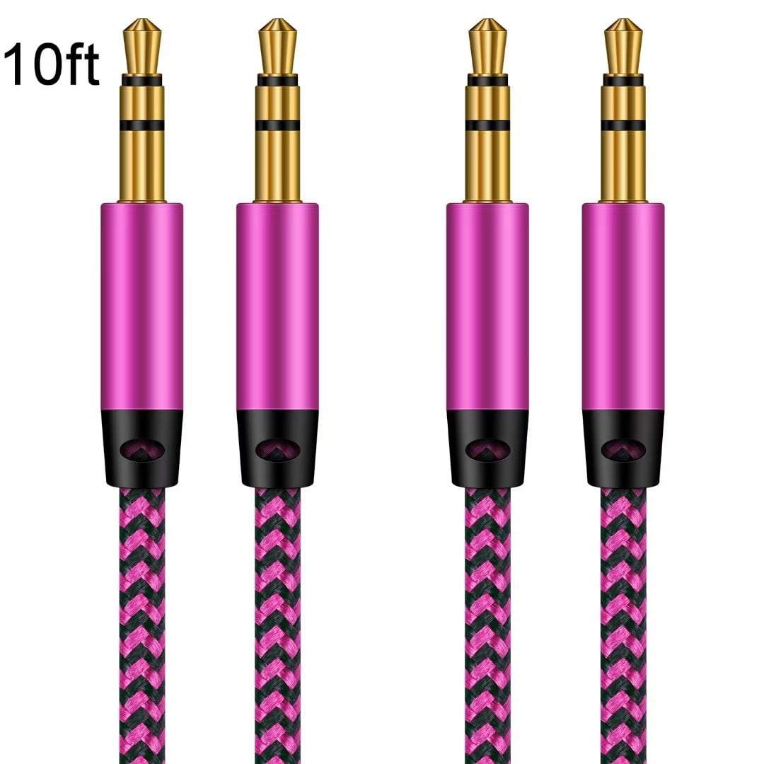 Aux Cord Cables,AILKIN 2 PACK 10ft Aux Cord for iPhone Adapter 3.5mm ...