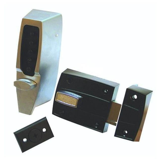 Aux Pushbutton Lock with 0.62 in. Thumb Turn, Rim Dlock Latch 2.37 in ...