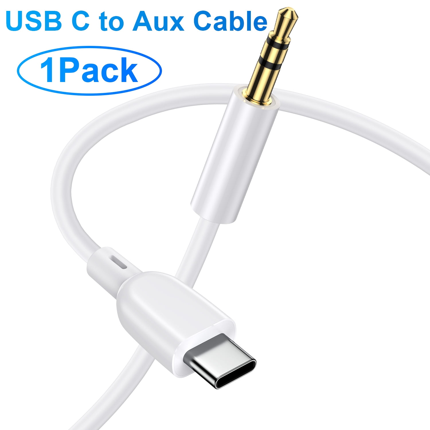 Aux to USB C,ABCPOW 1PACK Aux Cord to Type C USB C to 3.5mm Aux Adapter ...