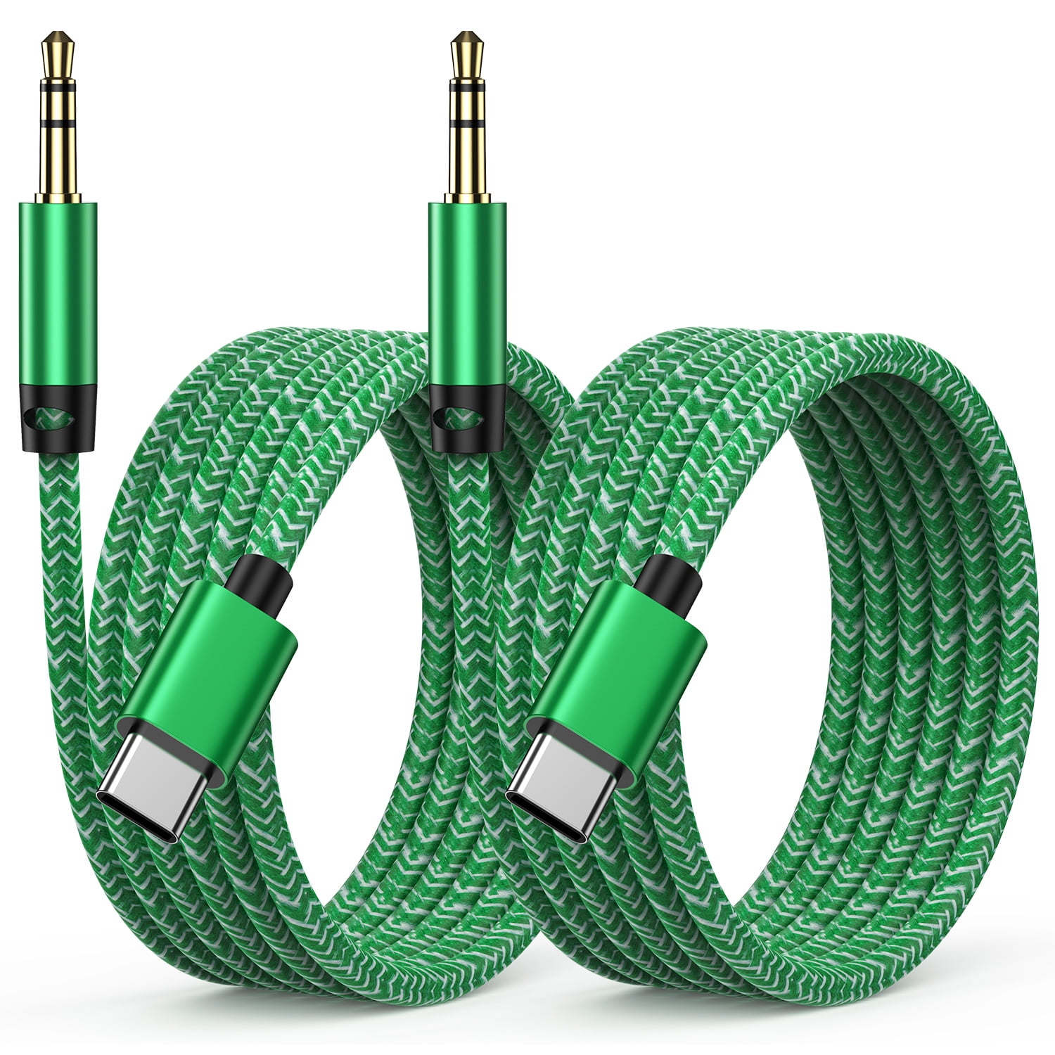 Aux to USB C,ABCPOW 2PACK Aux Cord to Type C USB C to 3.5mm Aux Adapter ...