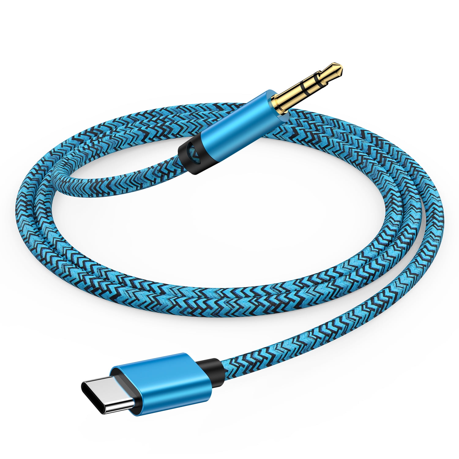 AbcPow Aux to USB C, Type C to 3.5mm Aux Adapter, Braided Cable for Galaxy Phone Port, Car ...