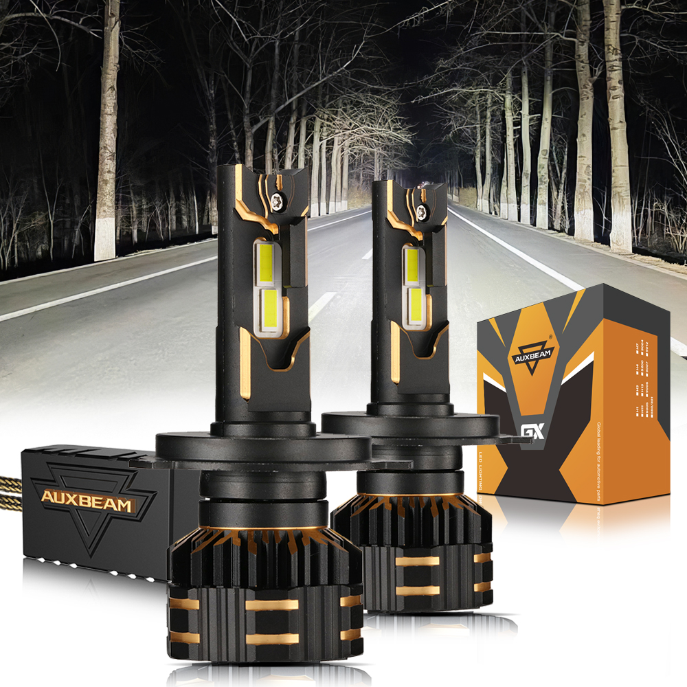 Auxbeam H4/9003 LED Headlight Bulbs, 120W 25000LM, 6500K Cool White, 2 ...