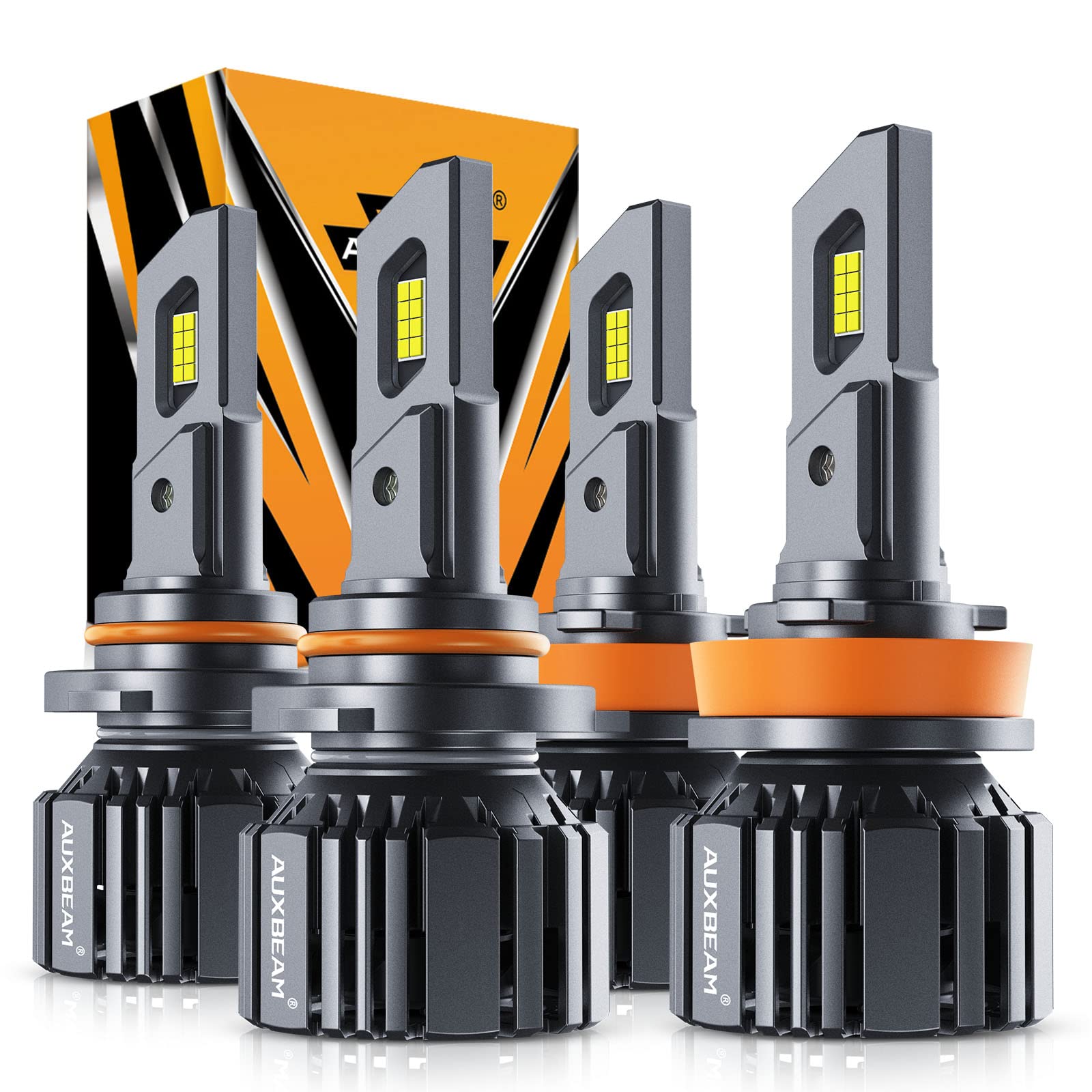 Auxbeam 2024 F15 Series 9005 H11 Combo Bulbs, 40000LM 600% Brighter 9005 H11 Bulbs, 6500K White ...