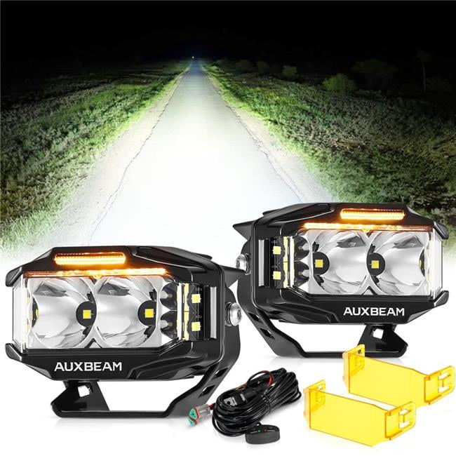 Auxbeam ZD000897 4inch Rectangular Combo Beam Side Shooter LED Pod ...