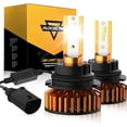 Auxbeam F2 Series 9007 LED Headlight Bulb, 52W, 6500K Cool White ...