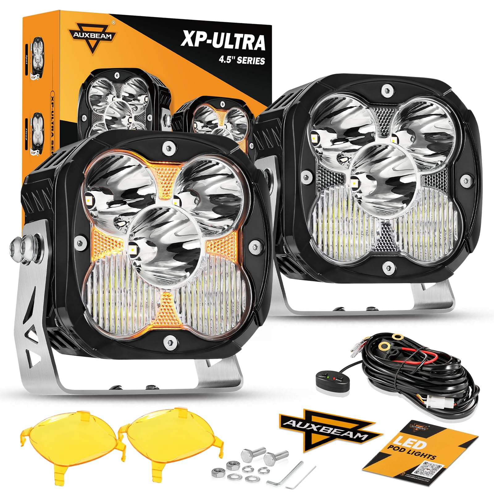 Auxbeam XP ULTRA Series KEF16 LED Pod Light, 15200LM Spot Flood Combo ...