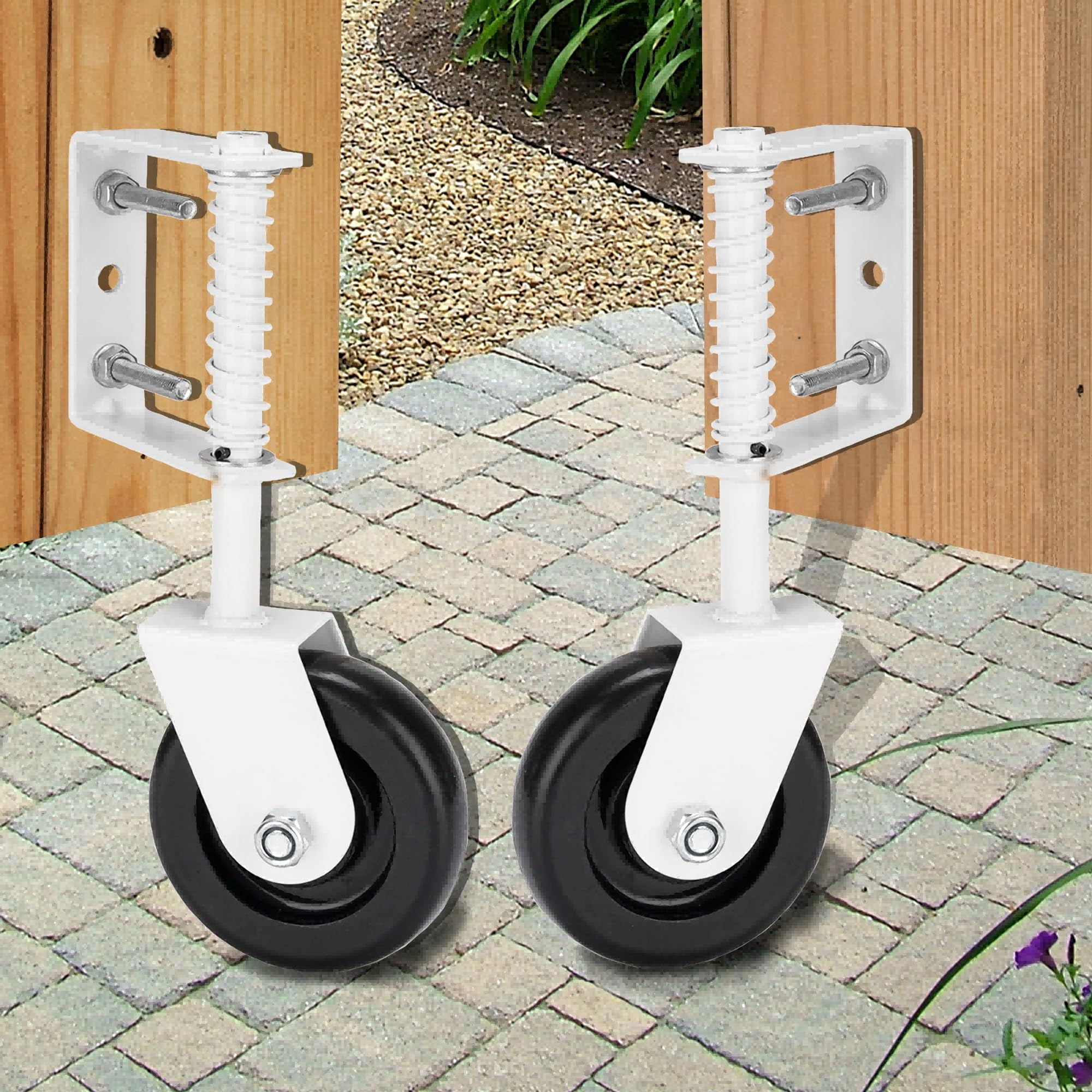 Auxdee 4.3 Inch Heavy Duty Fence Gate Wheel with Universal Mount Plate ...