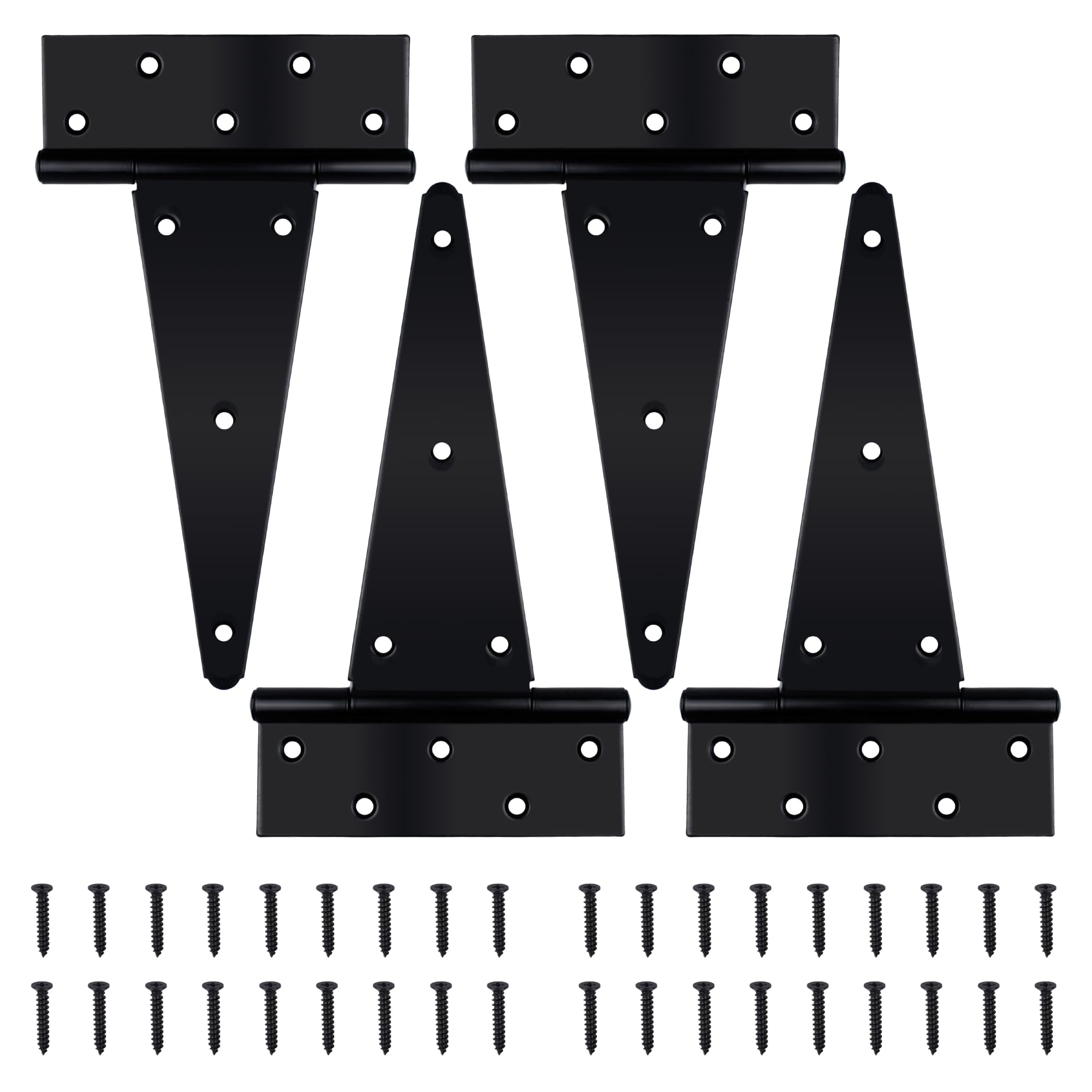 Auxdee 4 Pack 10 Inch T-Strap Shed Door Hinges Heavy Duty, Barn Door Gate Hinges with Screws ...