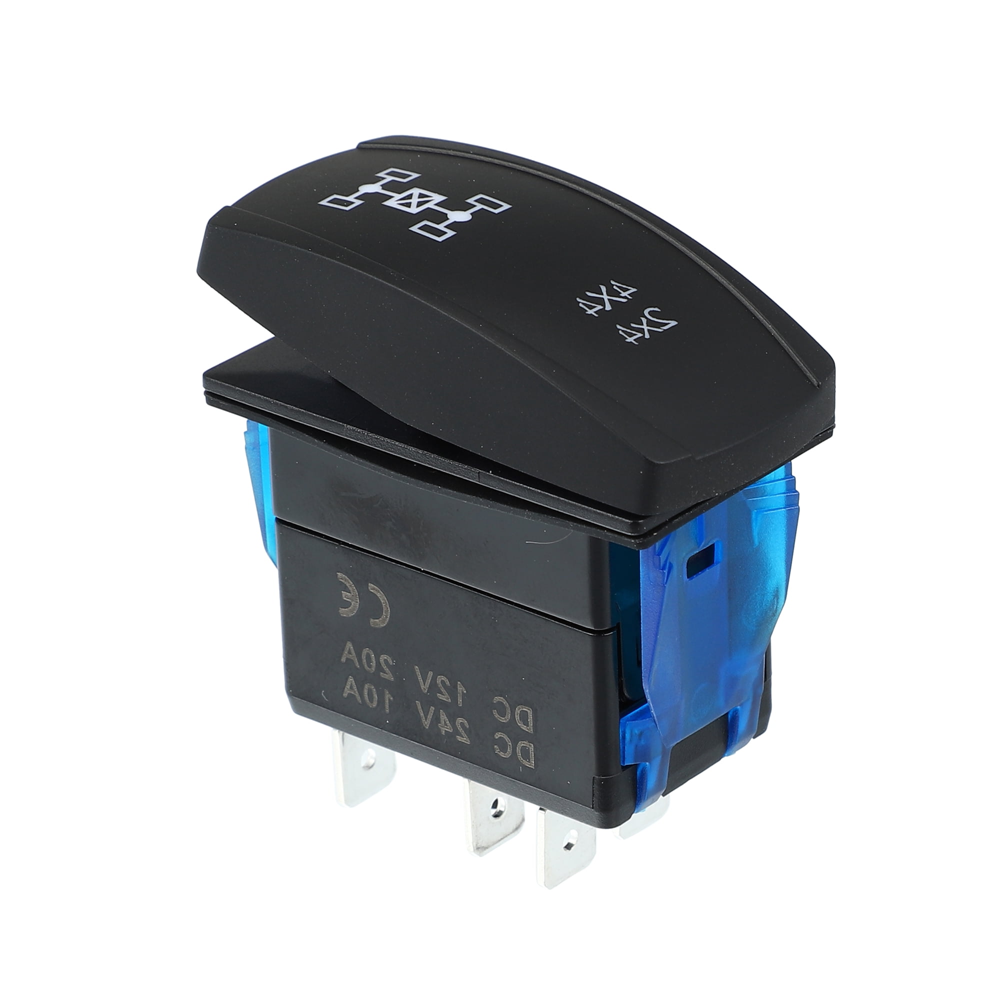 4X4 2X4 Rocker Switch 5Pin On-Off Blue LED Light 12V/24V Switch Jumper ...