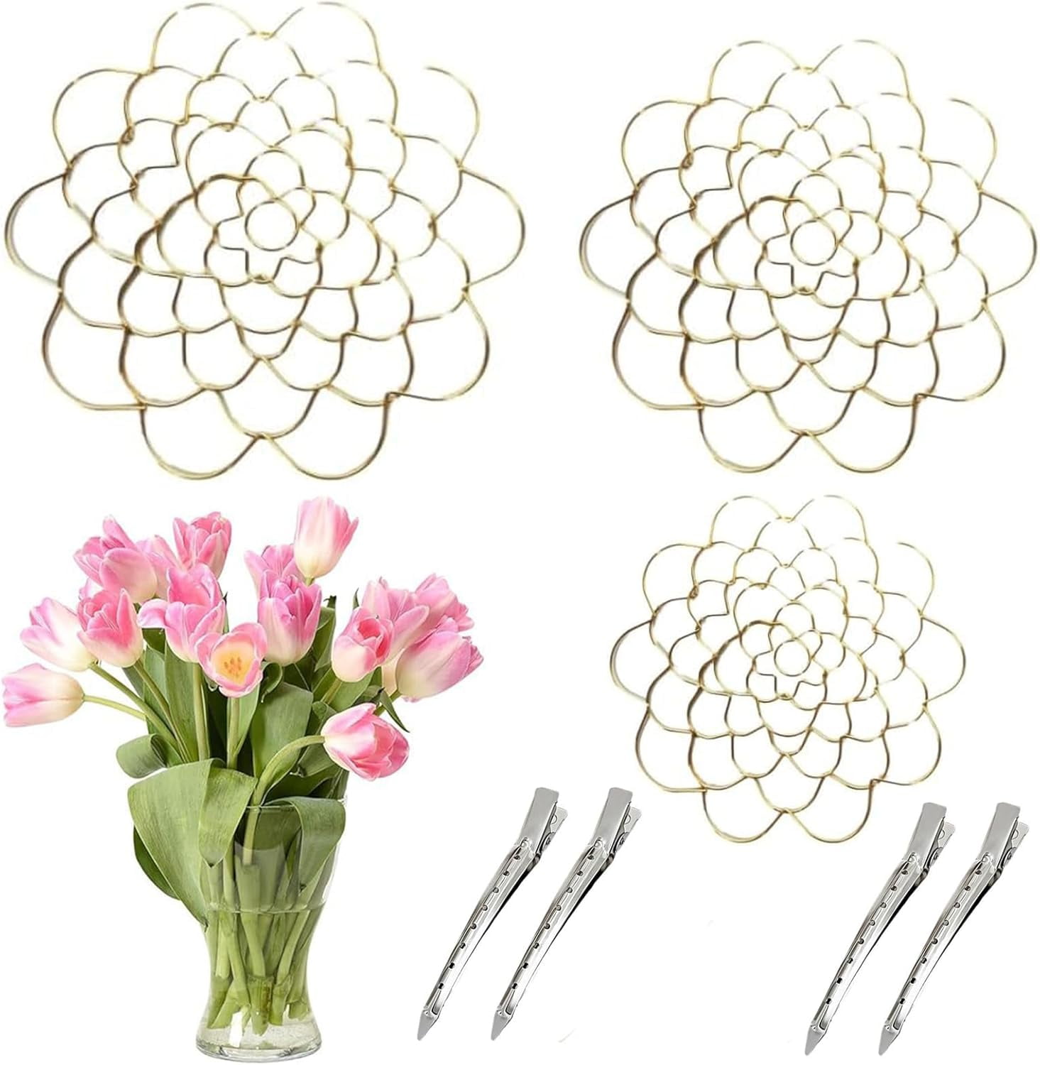 Auxiliaryn Stainless Steel Floral Grid Organizer, Flower Arrangement ...