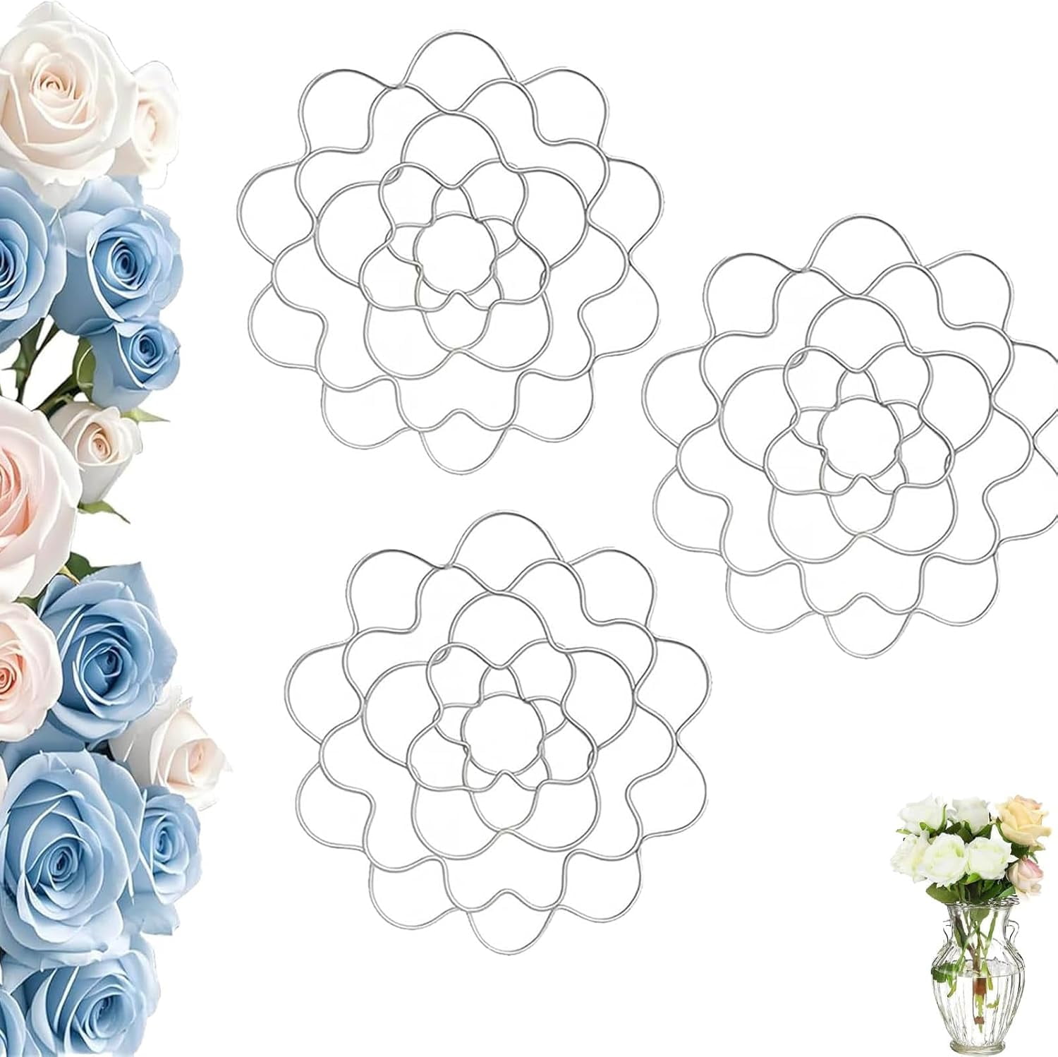 Auxiliaryn Stainless Steel Floral Grid Organizer, Plant Flowers Stem ...