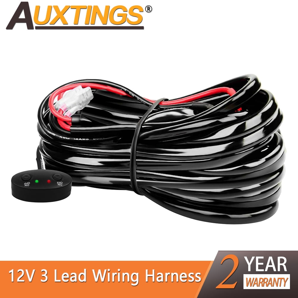 Auxting LED Light Bar Wiring Harness 3 Lead Different Wiring Harness ...