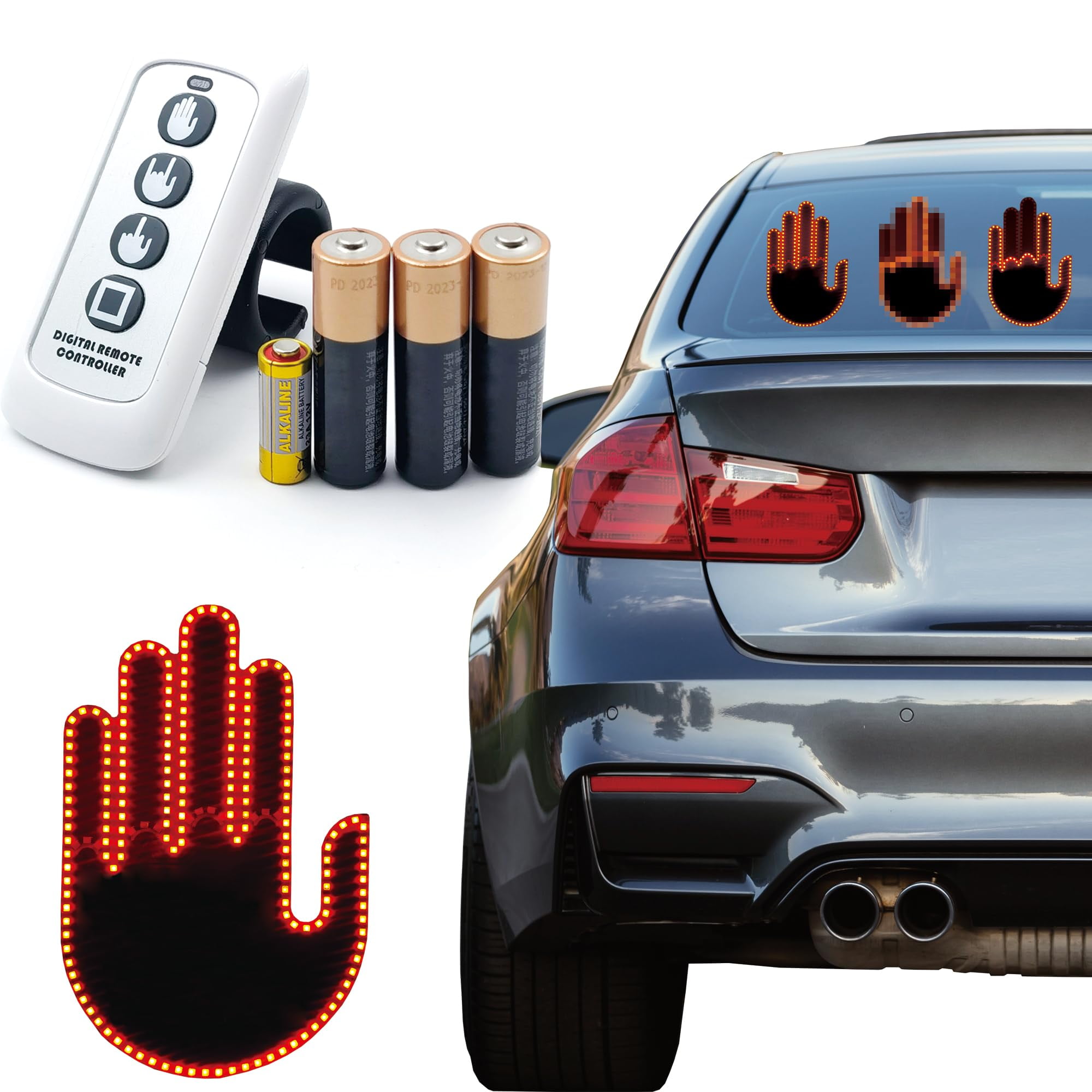 Auyuve Car Gesture Light with Remote - New Led Hand Finger Light, Funny ...