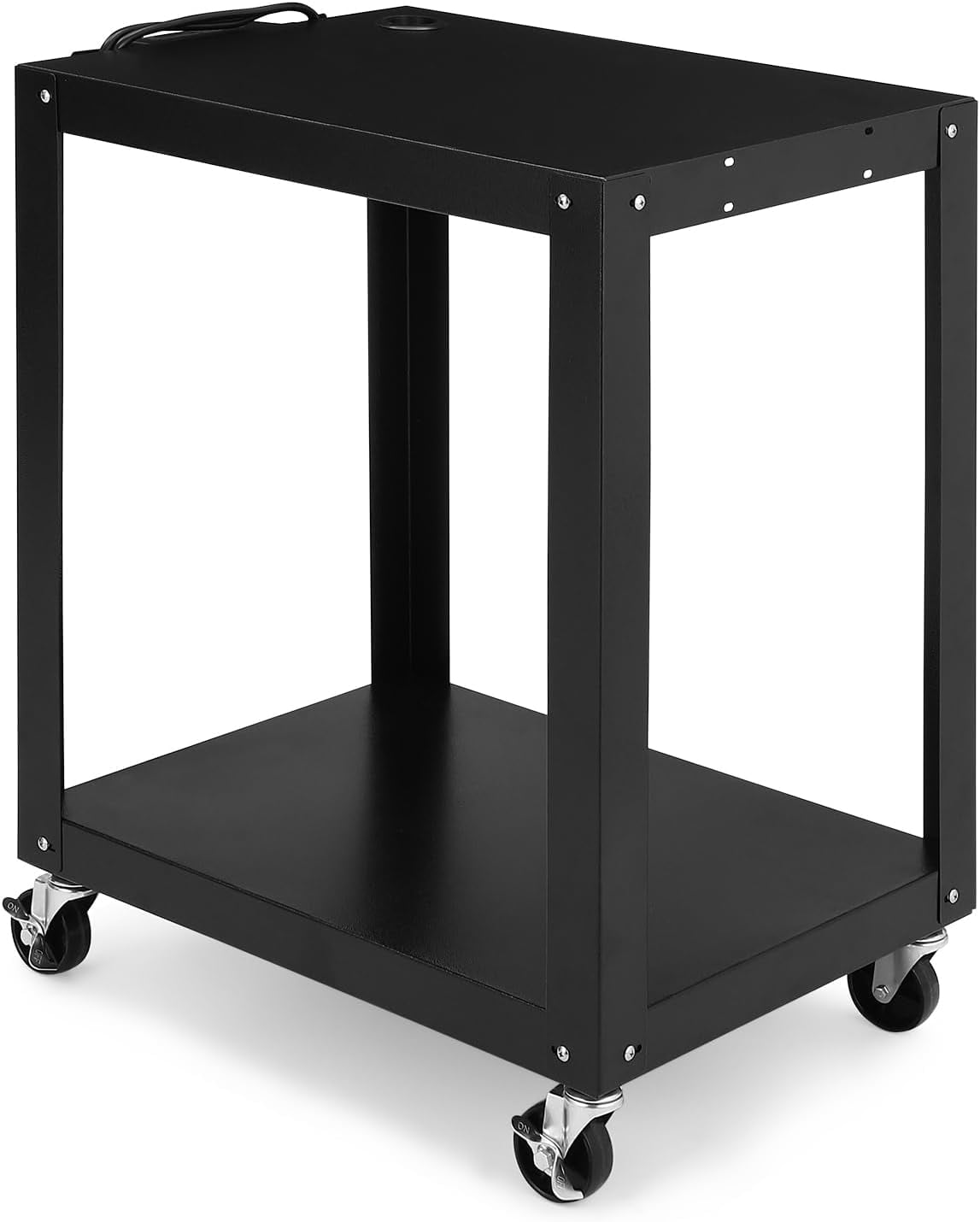 Av Cart, 26 Inch Height 2-Layer Av Cart, Media Cart with Power Strip ...