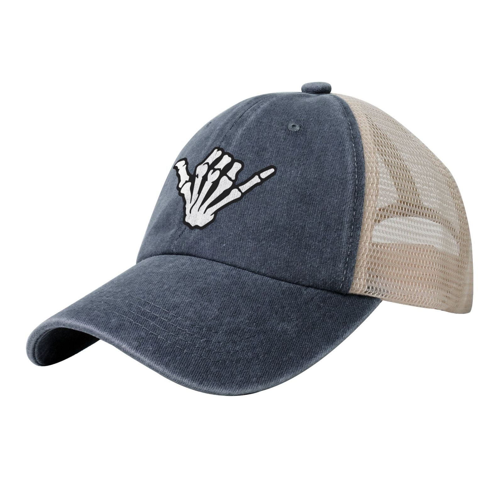 Av Skeleton Hang Loose Hand Baseball Cap Trucker Hat For Men Women ...