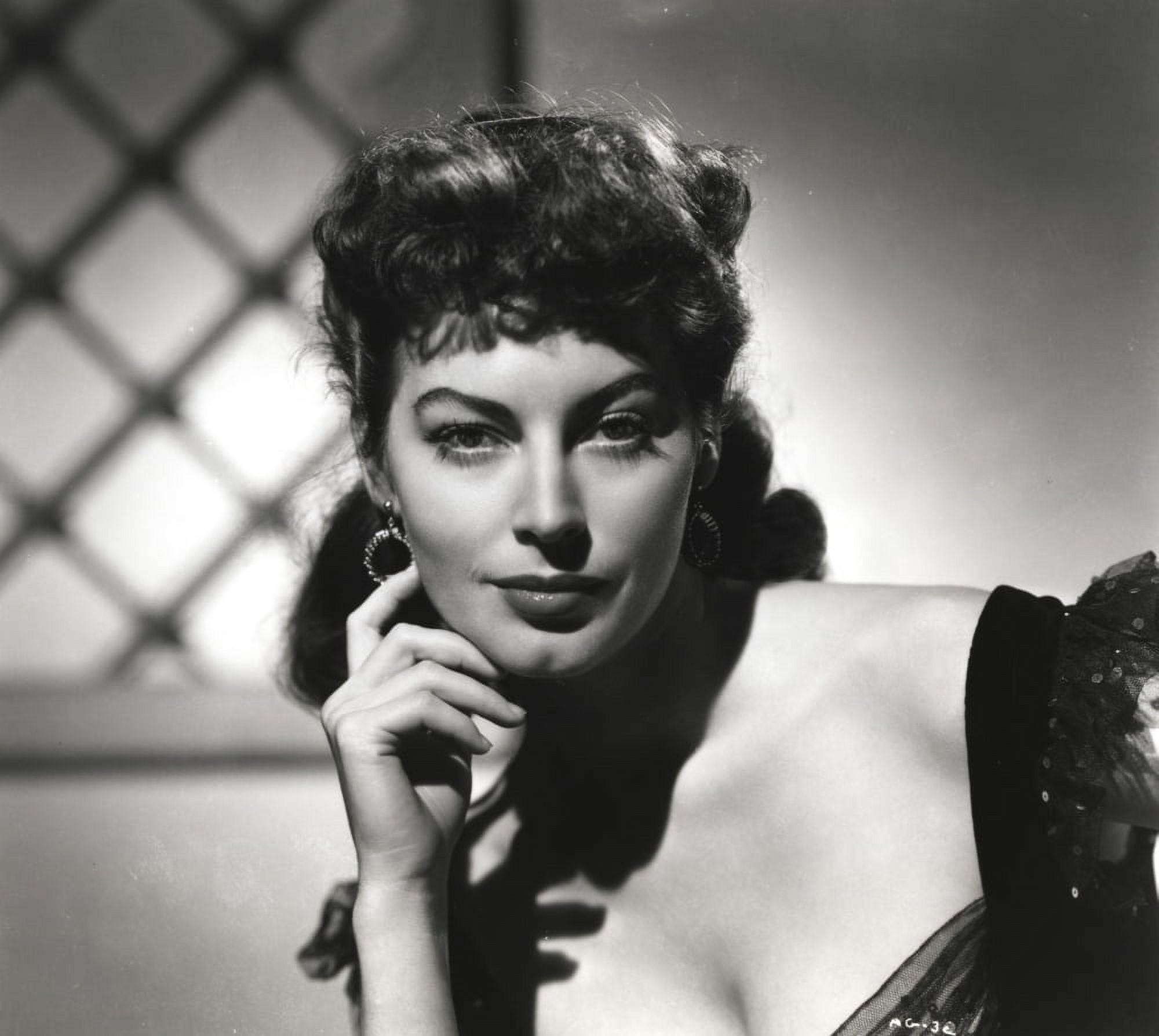 Ava Gardner posed in Black Gown with Hand on Cheeks Photo Print (8 x 10 ...