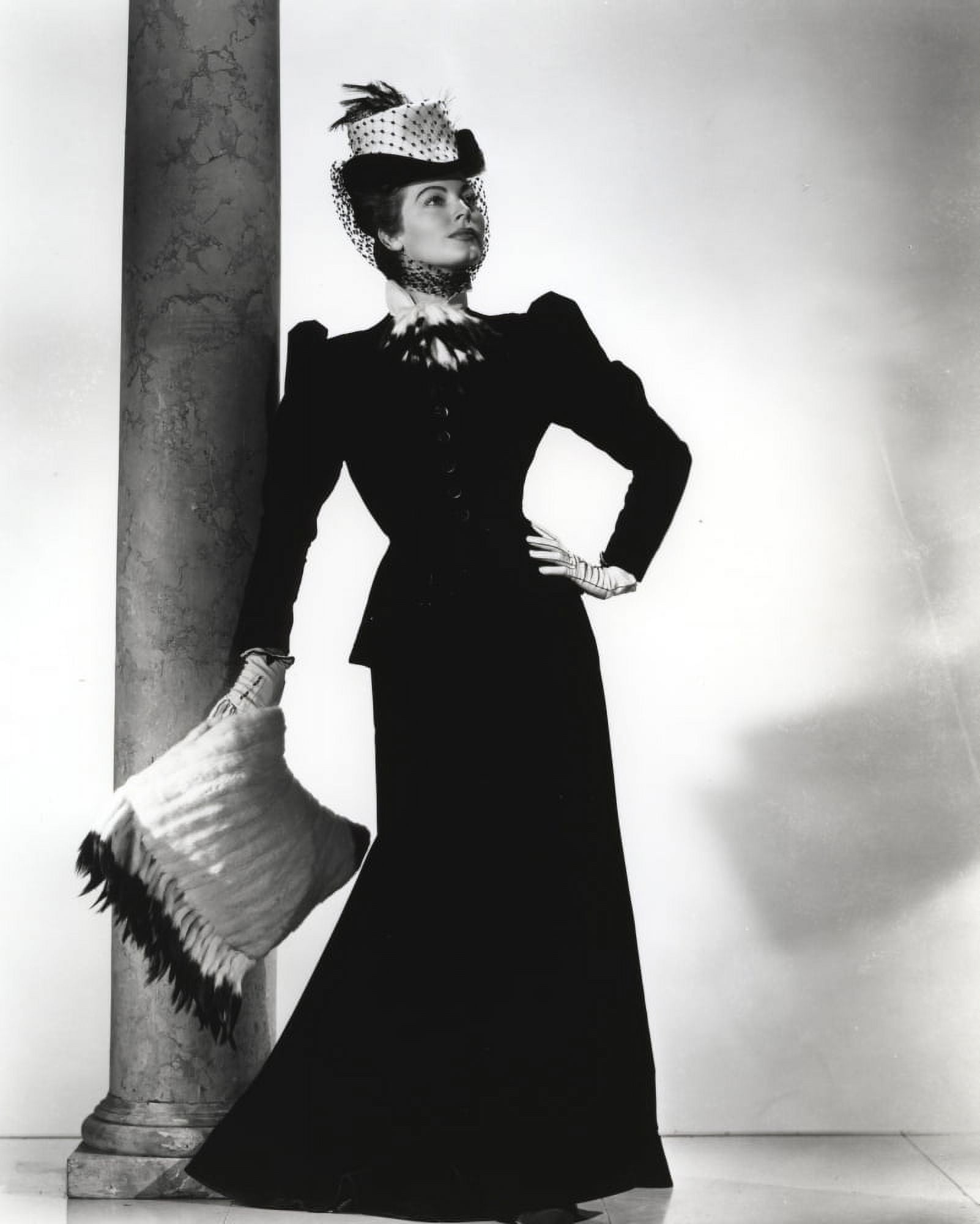 Ava Gardner posed in Long Black Gown Holding a Pillow Photo Print (24 x ...