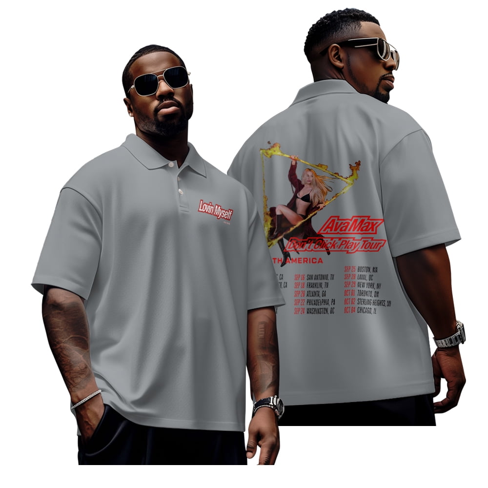 Ava Max Don't Click Play Tour Merch Unisex Polo T-shirts Short Sleeve ...
