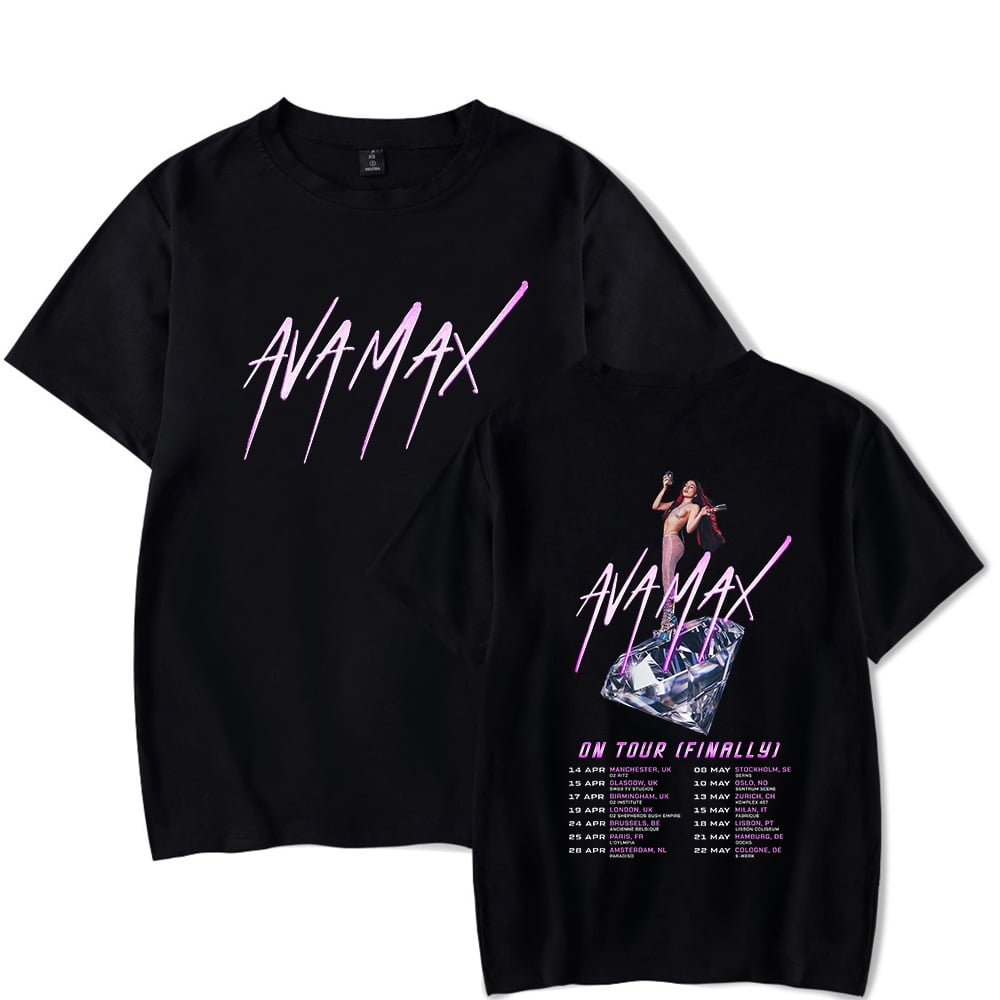 Ava Max On Tour Finally Merch Diamonds Dancefloors T-shirt Short Sleeve ...