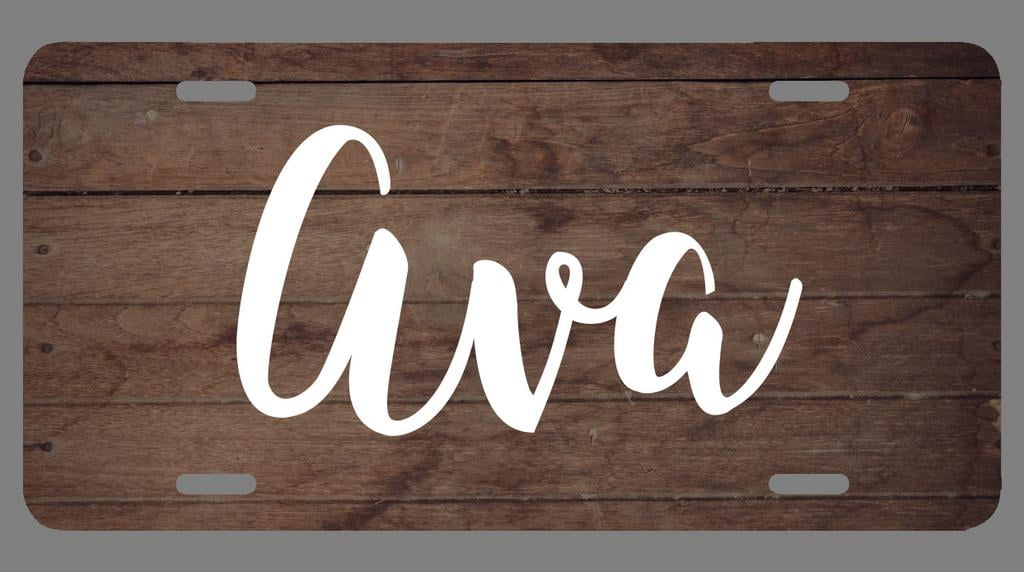 Ava Name Wood Style License Plate Tag Vanity Novelty Metal | UV Printed ...