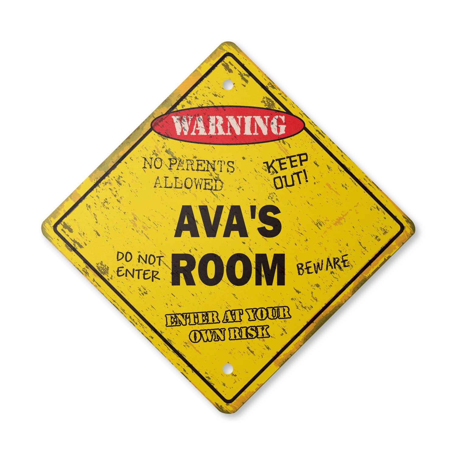 Ava's Room Sign Vintage Crossing Zone Xing | Indoor/Outdoor Plastic ...