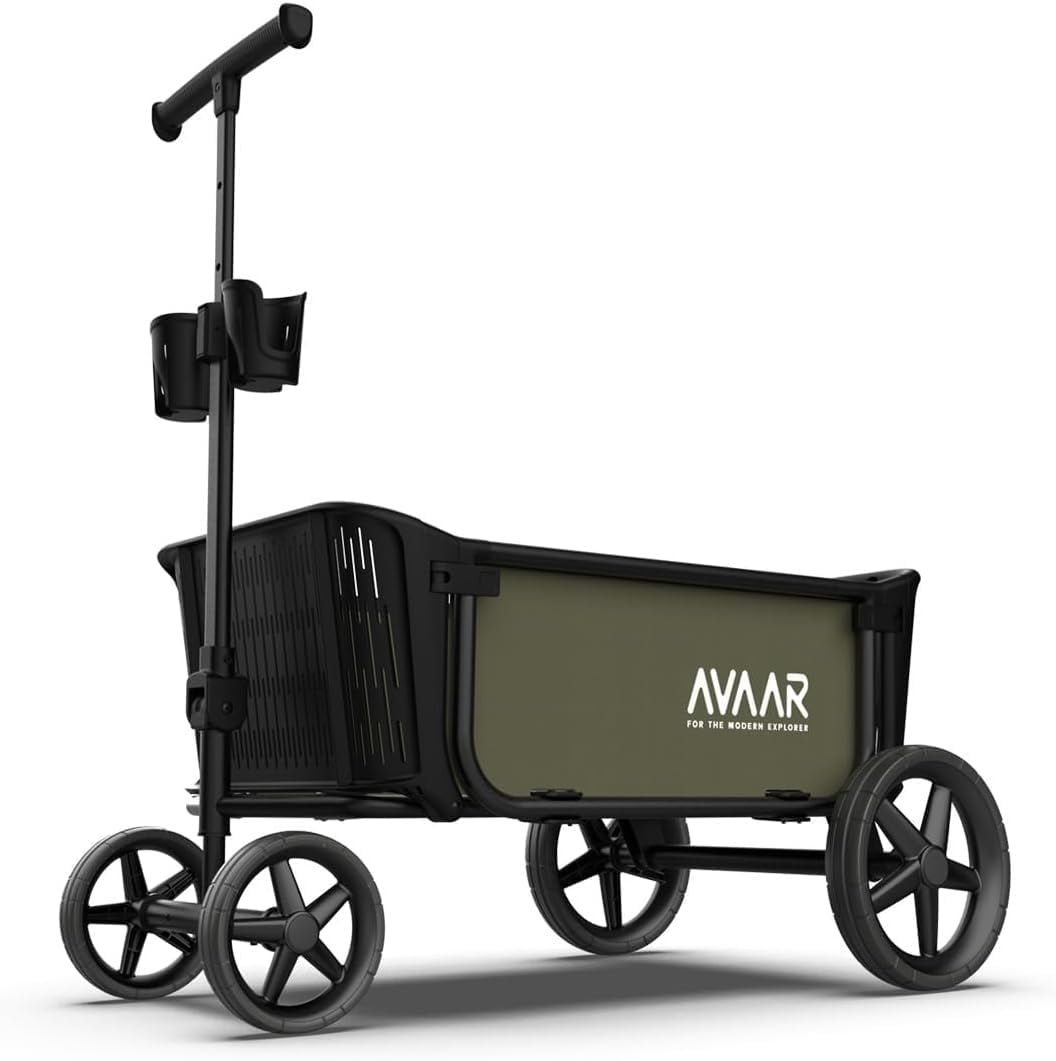 Avaar Collapsible Folding Wagon Cart, 400 lbs Capacity, Heavy Duty ...