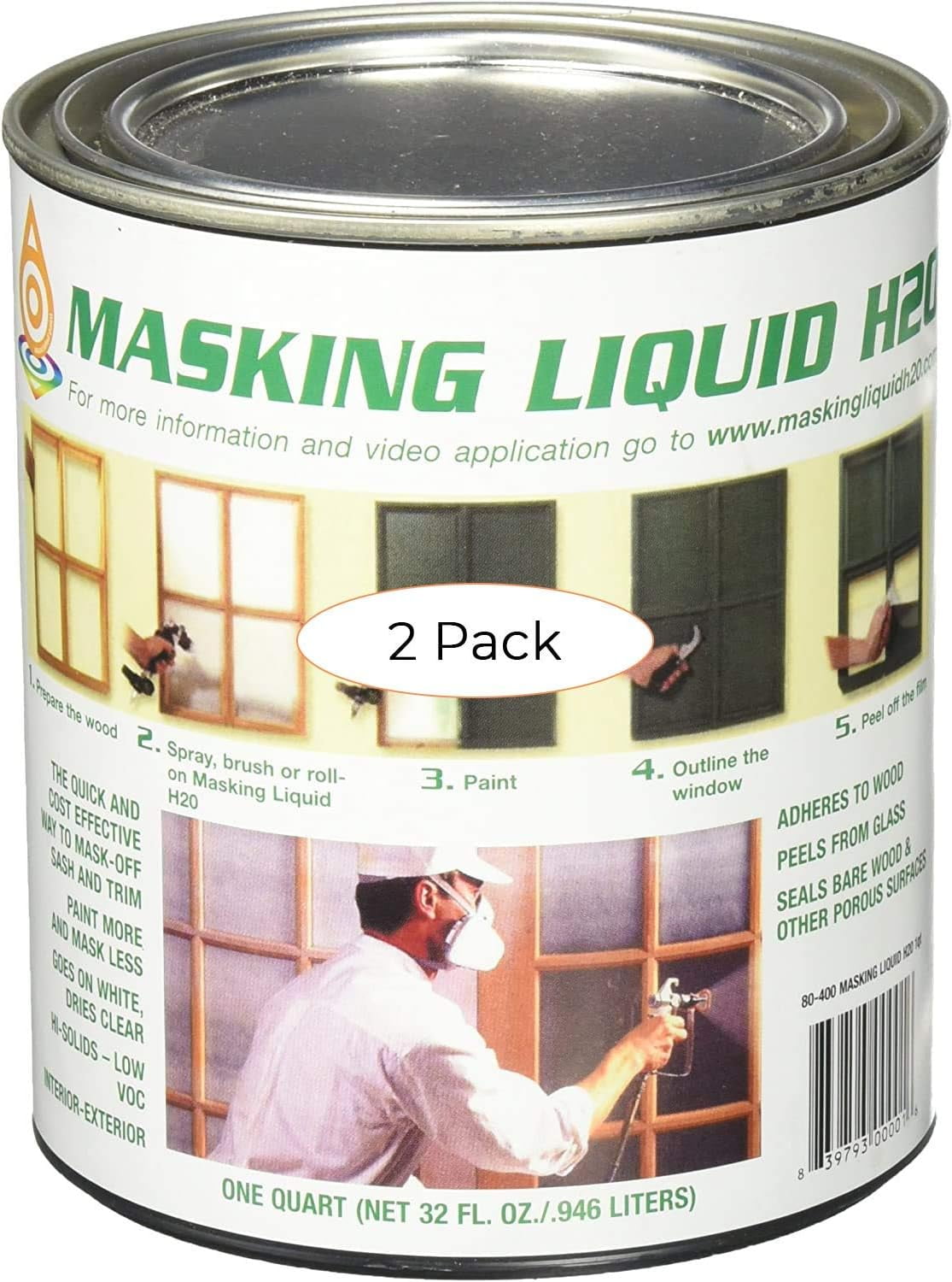 Available 157026 80-400-4 H20 Masking Liquid, 1 Quart, Clear (Two Pack ...