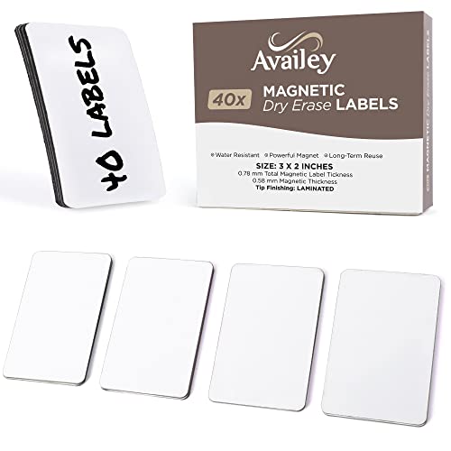 Availey 40 Pieces Magnetic Dry Erase Labels - Reusable Strips for ...