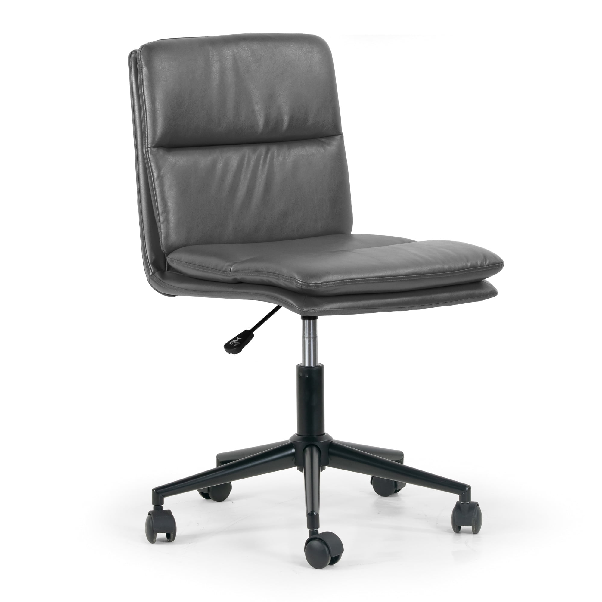 Avak Grey Faux Leather Adjustable Height Swivel Office Chair - Walmart.com