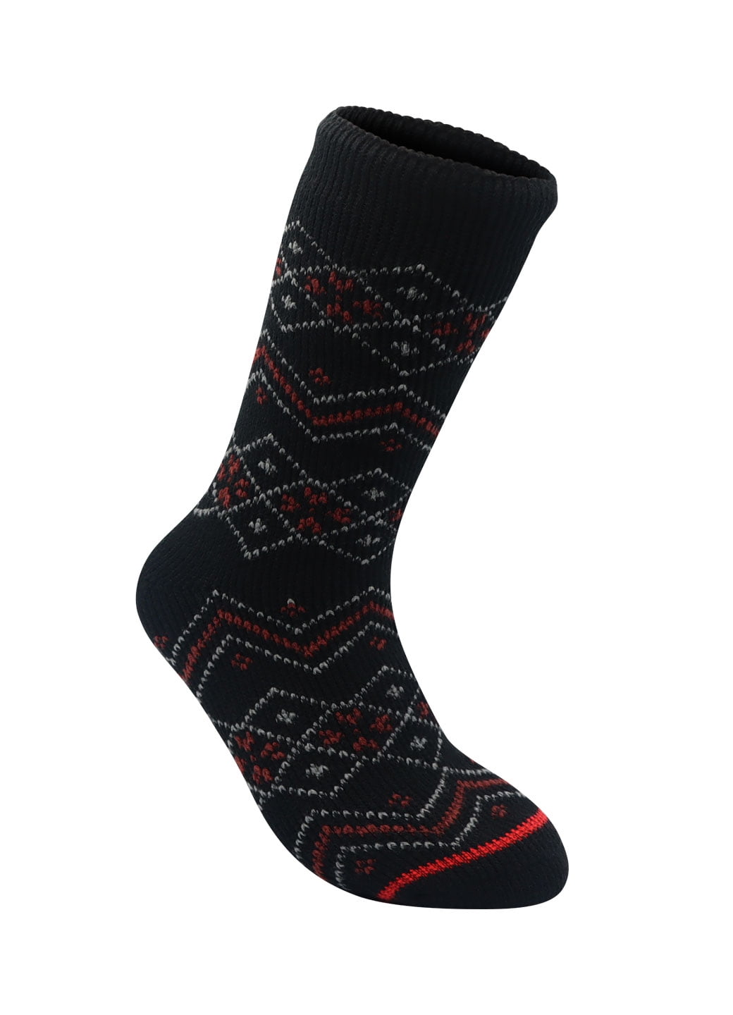 Avalanche Men's Brush Lined Holiday Fairisle Gripper Thermal Crew Socks ...