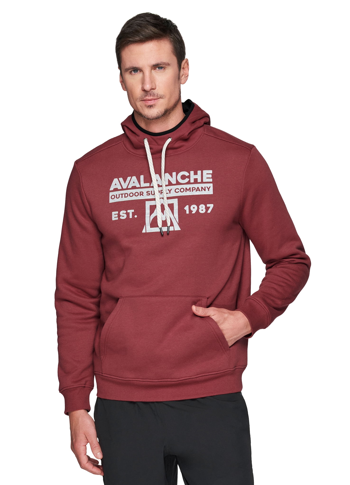 Avalanche Men's Graphic Logo Fleece Hoodie Sweatshirt With Pocket ...