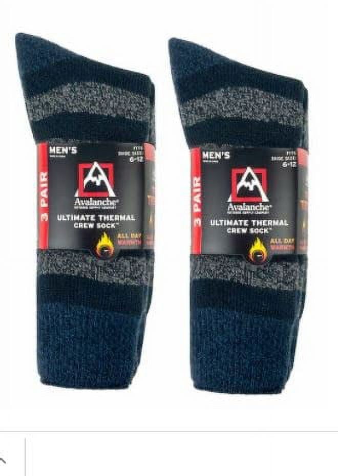 Avalanche Men's Ultimate Thermal Sock, 6 pair - Blue - Walmart.com