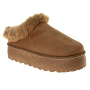 Joyspun Women's Suede Platform Clog Slippers - Walmart.com