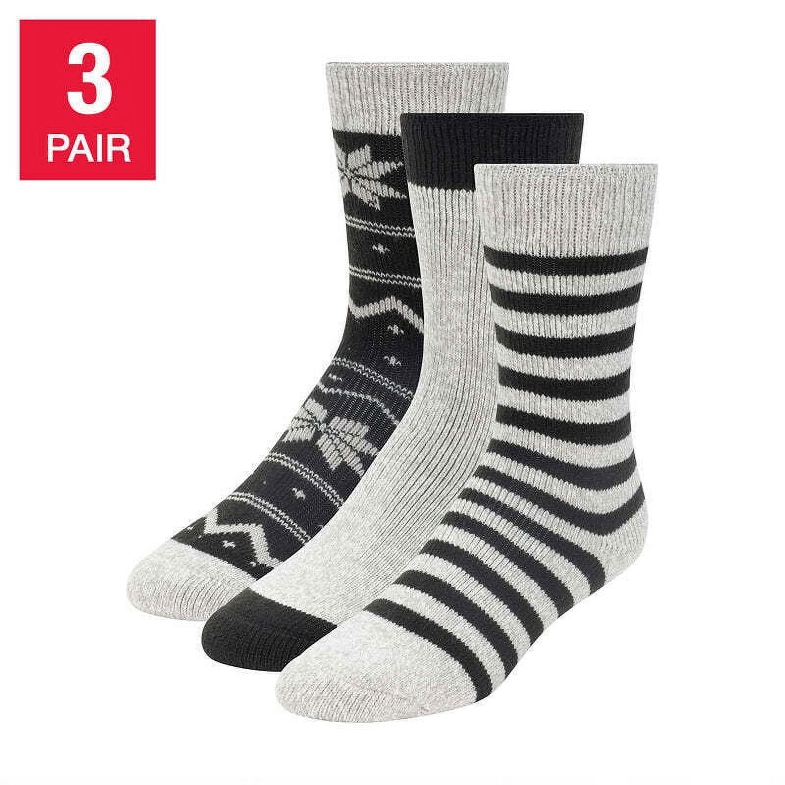 Avalanche Women's Ultimate Thermal Crew Socks 3 Pair, Black/Gray Shoe ...