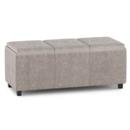 Simpli Home Avalon Extra Large Storage Ottoman with 3 Serving Trays ...