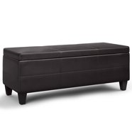 Simpli Home Avalon Extra Large Storage Ottoman with 3 Serving Trays ...