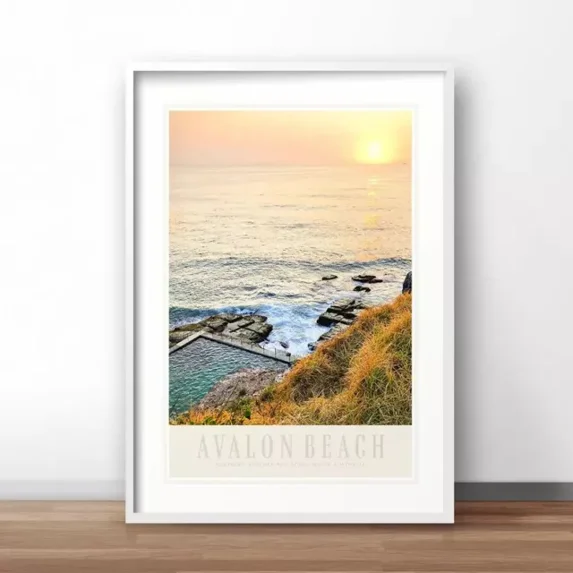 Avalon Beach Pool Sydney Vintage Poster Australian Retro Print Art Home ...