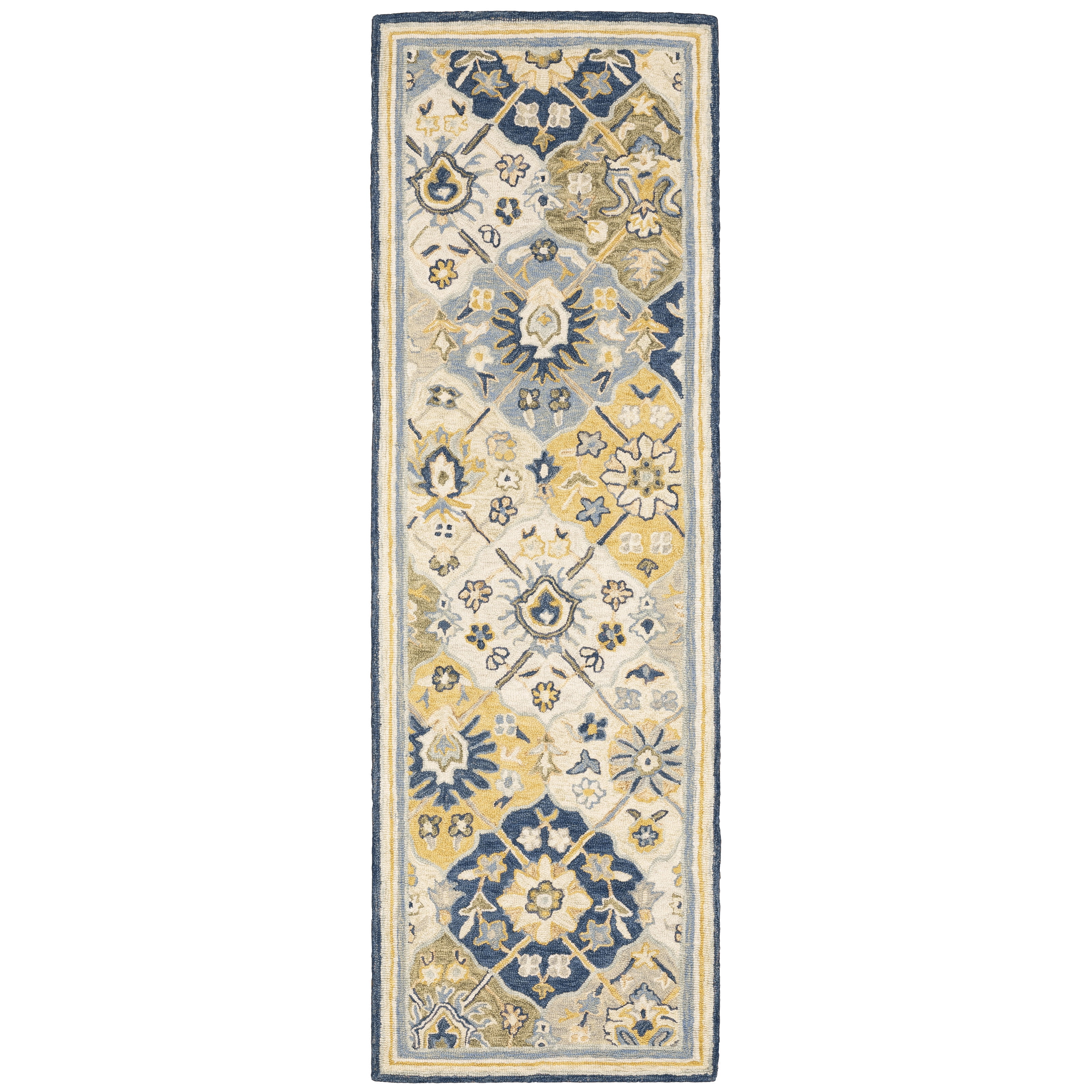 Avalon Home Acadia Floral Medallions Handcrafted Wool Area Rug or ...